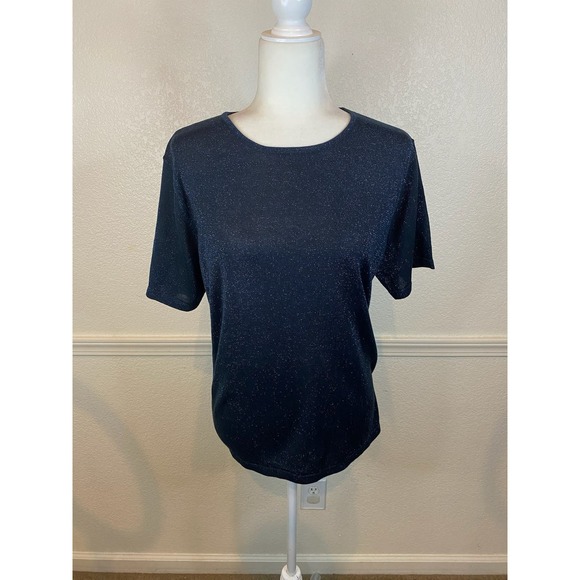 Vicki Wayne | Tops | Vintage Vicki Wayne Size L Women Metallic Blue Shortsleeve Blouse 775 ...